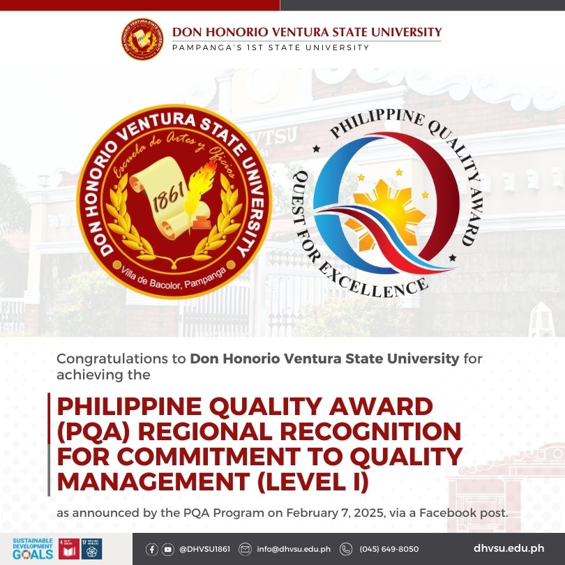 DHVSU among awardees of DTI PQA Regionalization Program 2024